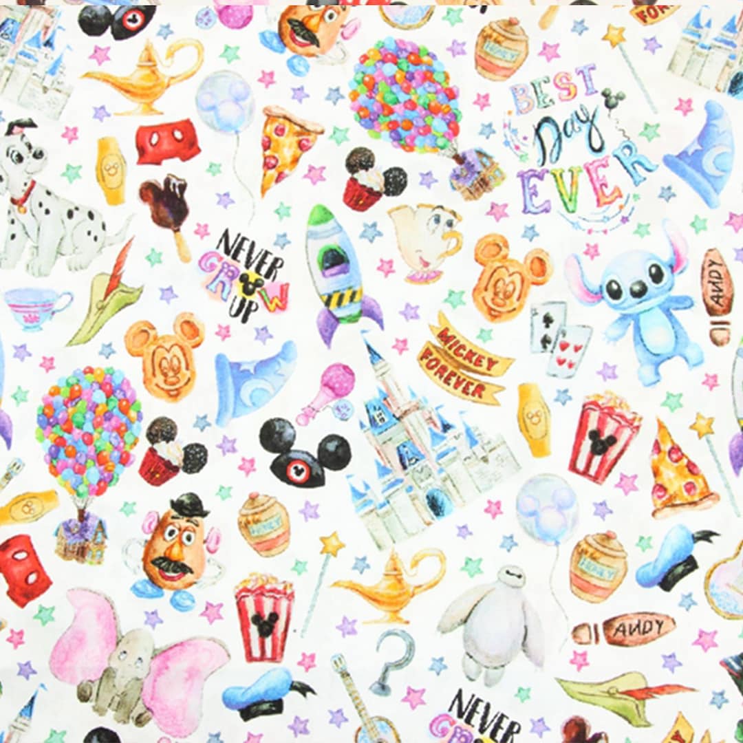 Disney Classic Characters Fabric Mickey Ear Fabric Disney Castle Fabric ...