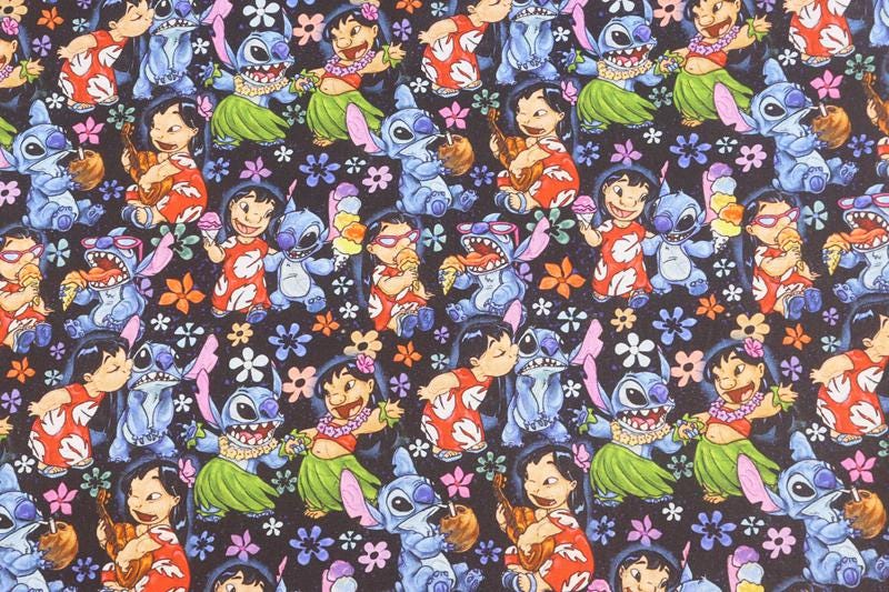 Lilo & Stitch Fabric Classic Character Fabric 100% Cotton Cartoon ...
