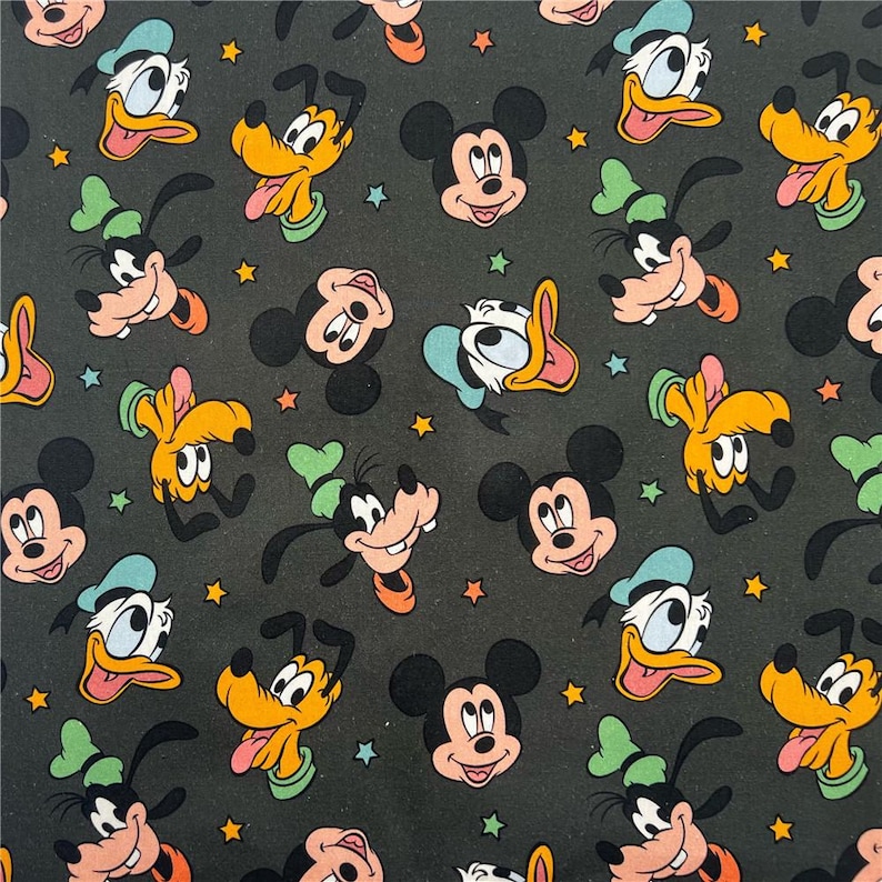 Mickey Mouse Fabric Donald Duck Fabric 100% Cotton Cartoon Fabric by ...