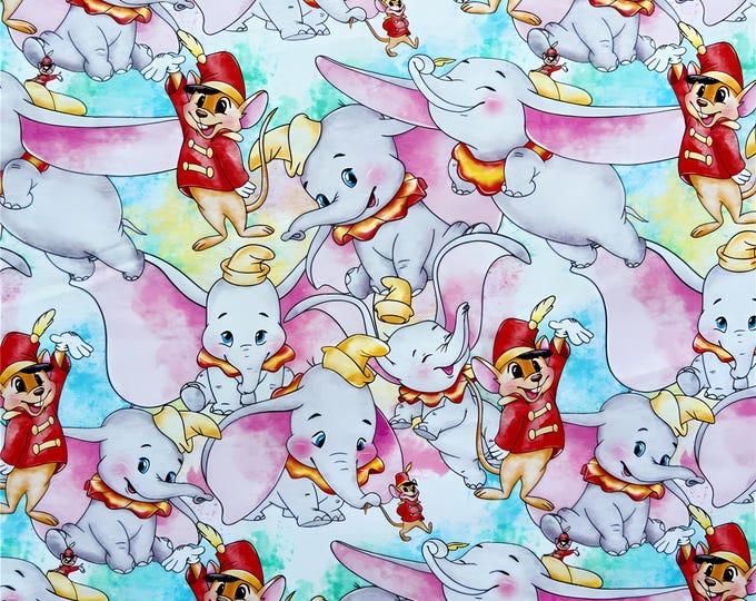 Dumbo Fabric 100% Cotton Cartoon Fabric by the Half Yard - Etsy