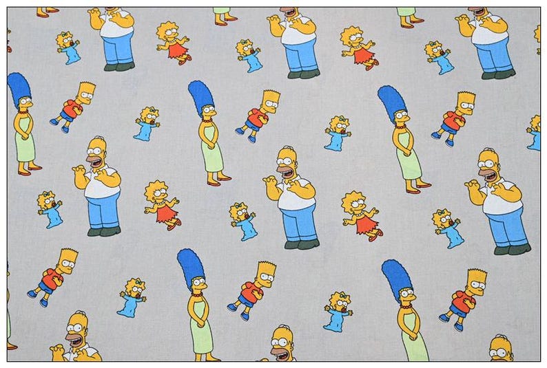 The Simpsons Fabric 100% Cotton Cartoon Fabric by the Half Yard - Etsy