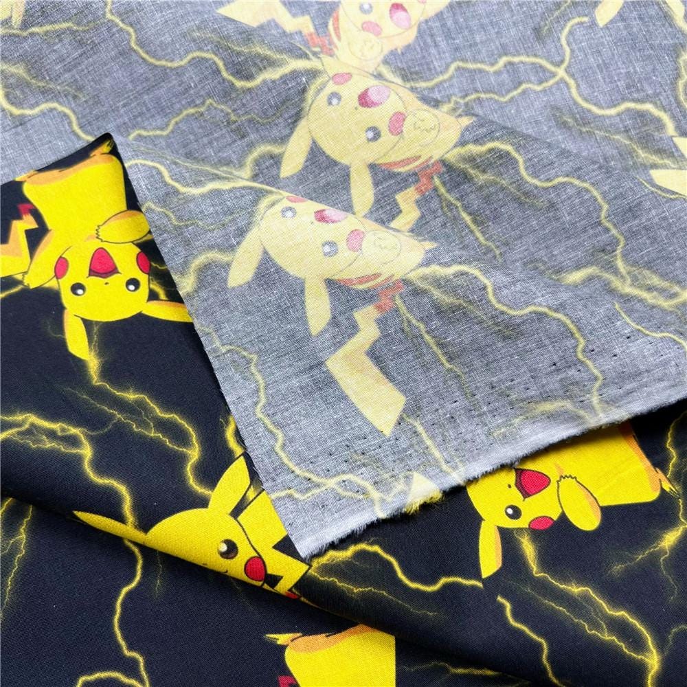 Pokemon Fabric Pikachu Fabric 100% Cotton Cartoon Fabric by the Half ...