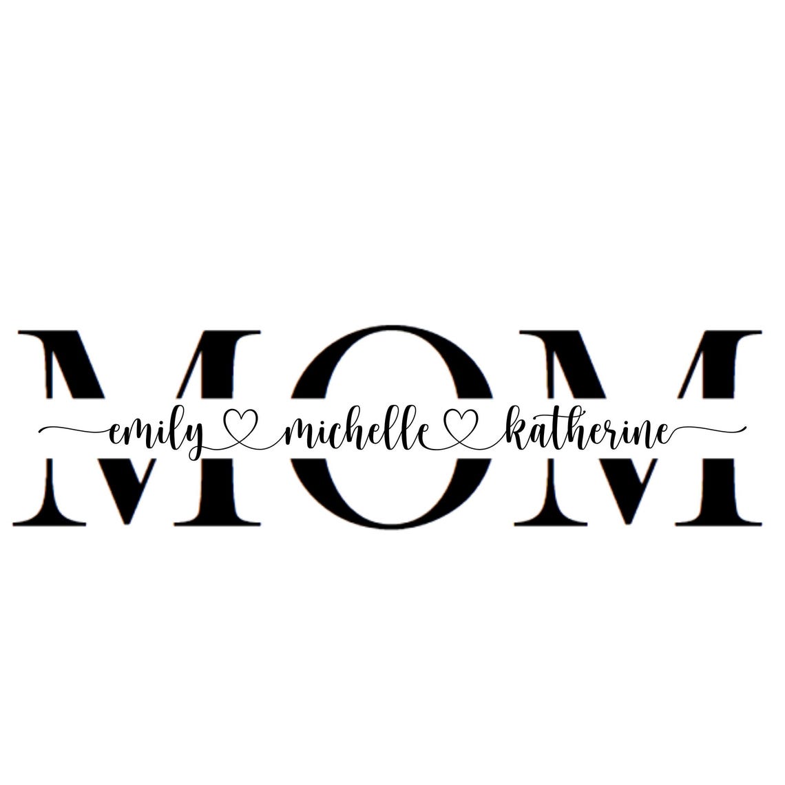 Personalized Mom Name SVG, Custom Kids Names Design (digital Download ...
