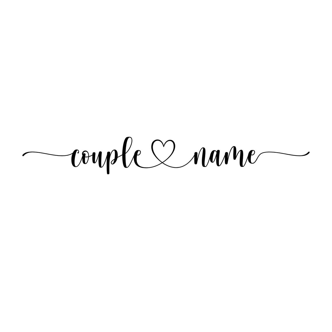 Custom Names SVG, Custom Couple Name SVG, Couple Names With Heart SVG ...