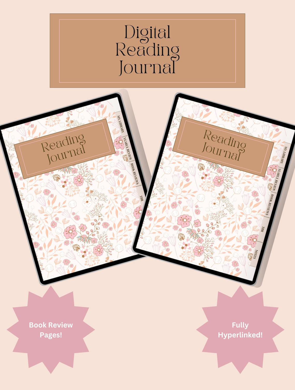 Book Tracker Reading Journal - Floral Design - Etsy