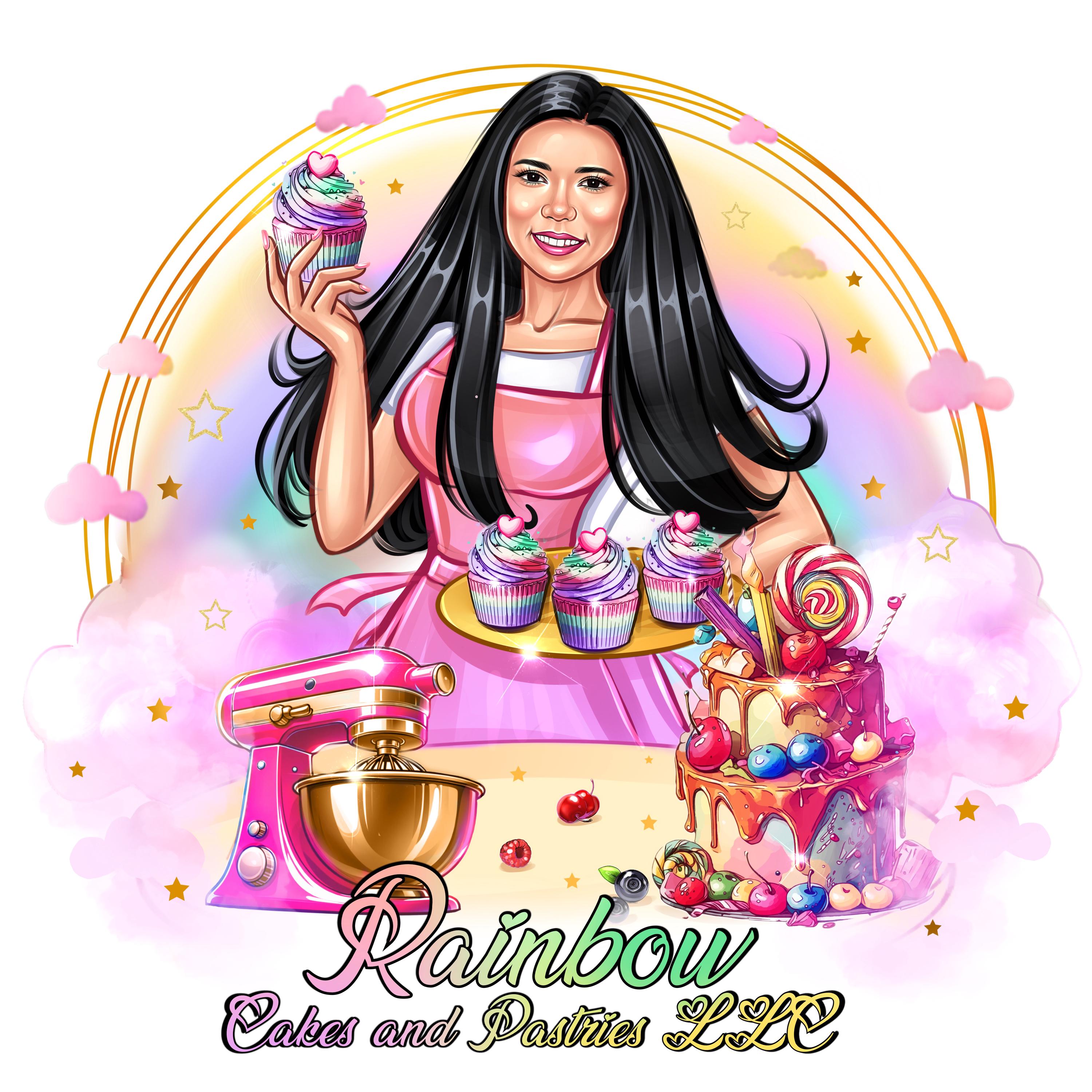 Cartoon Bakery Logo for Business, Sweets Shop Logo,dessert Treats Logo ...