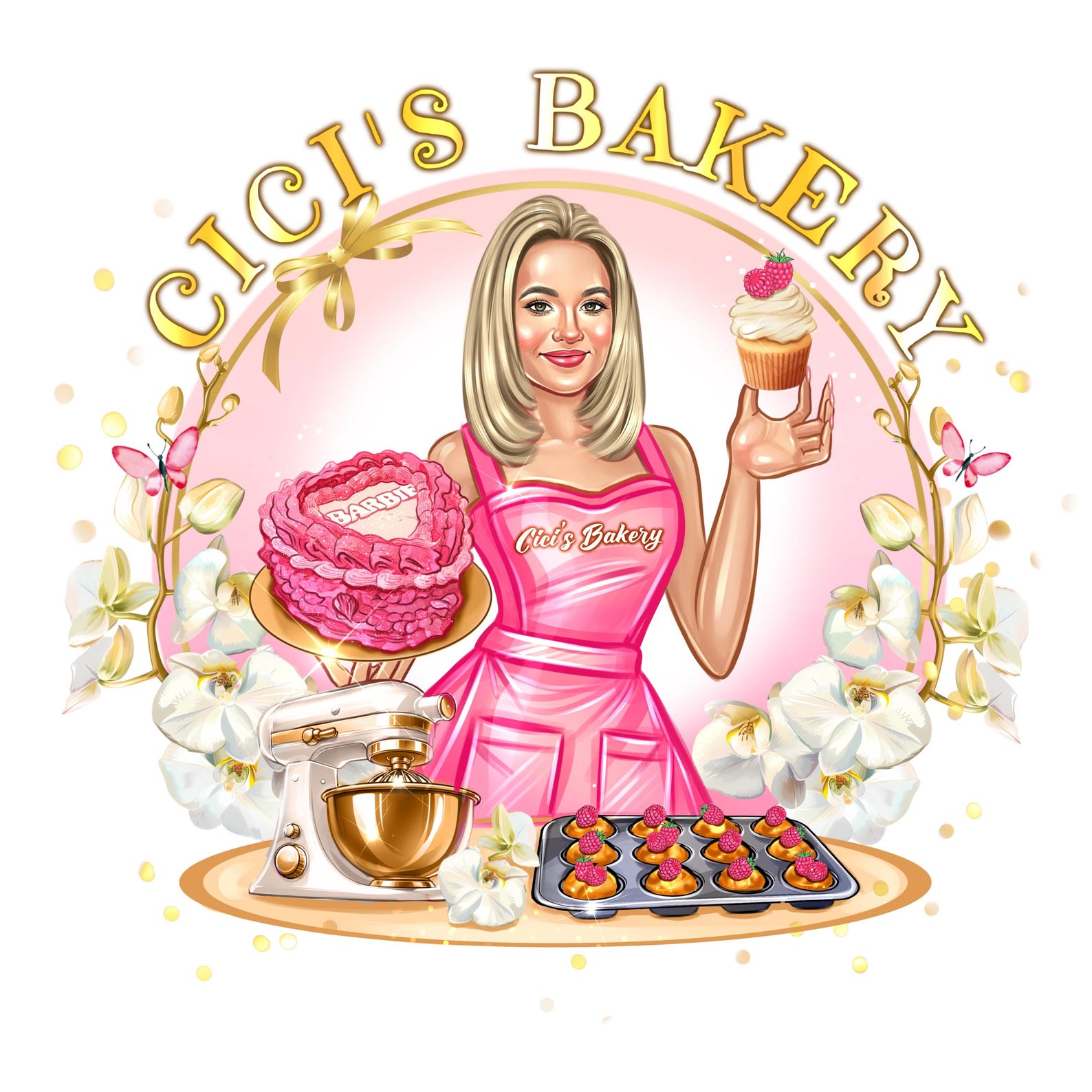 Cartoon Bakery Logo for Business, Sweets Shop Logo,dessert Treats Logo ...