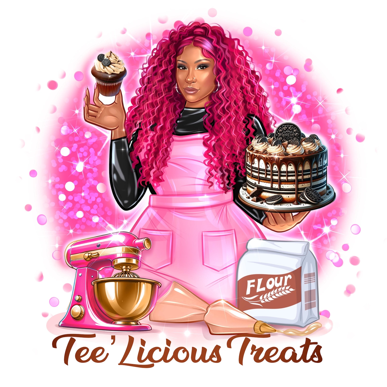 Cartoon Bakery Logo for Business, Sweets Shop Logo,dessert Treats Logo ...