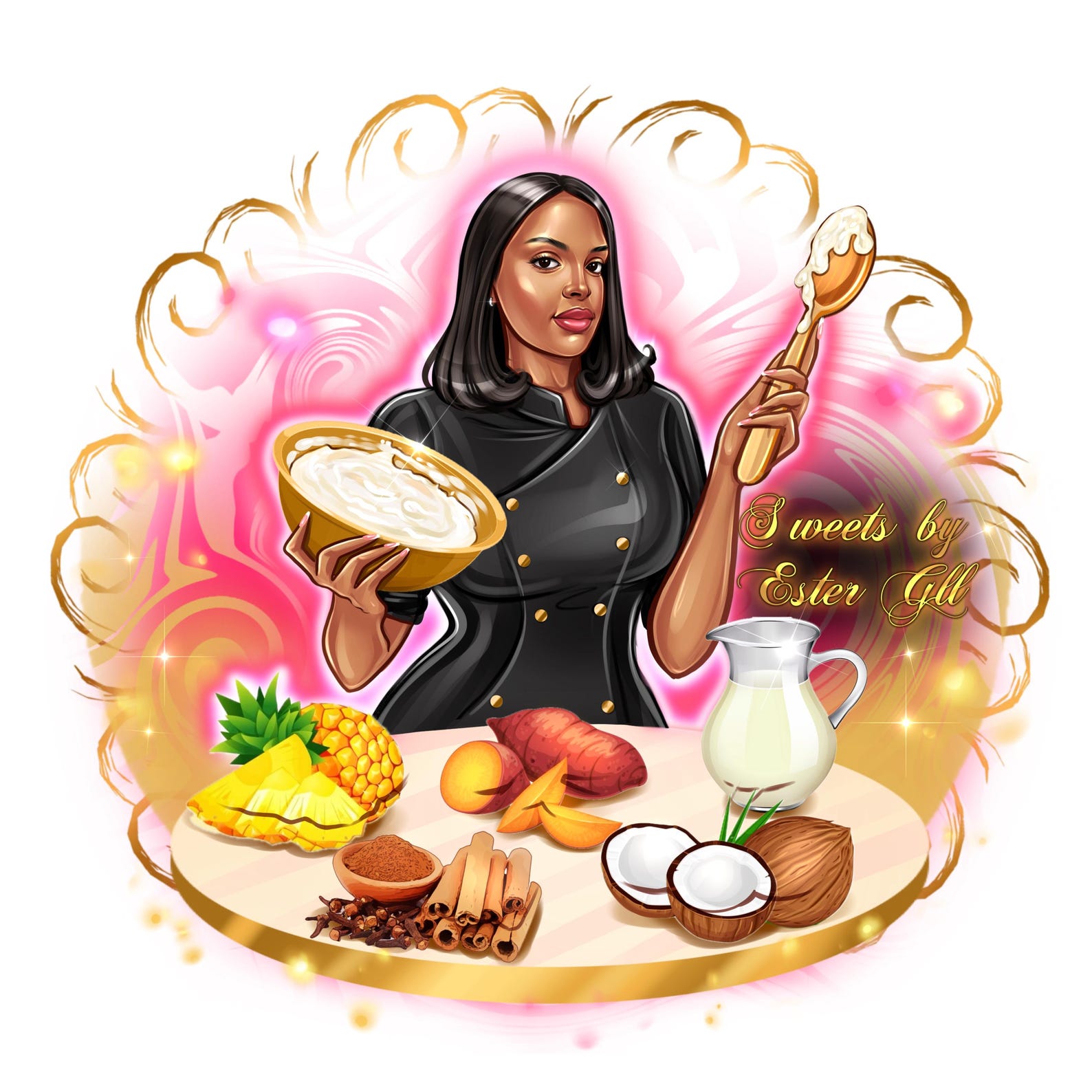 Cartoon Bakery Logo for Business, Sweets Shop Logo,dessert Treats Logo ...