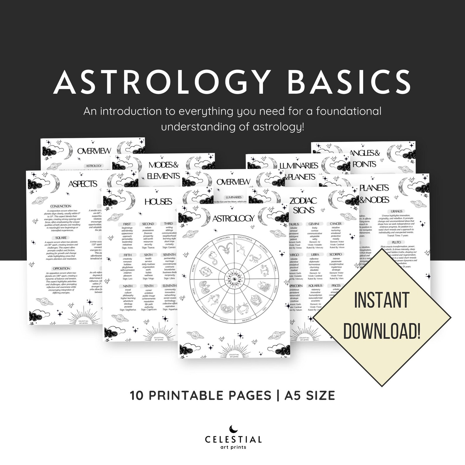 Astrology Basics Printable Pages: Beginner's Guide (PDF) - Etsy