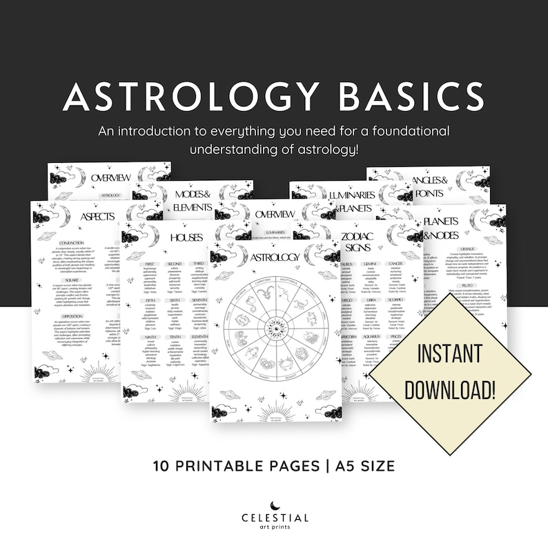 Astrology Basics Printable Pages: Beginner's Guide (PDF) - Etsy