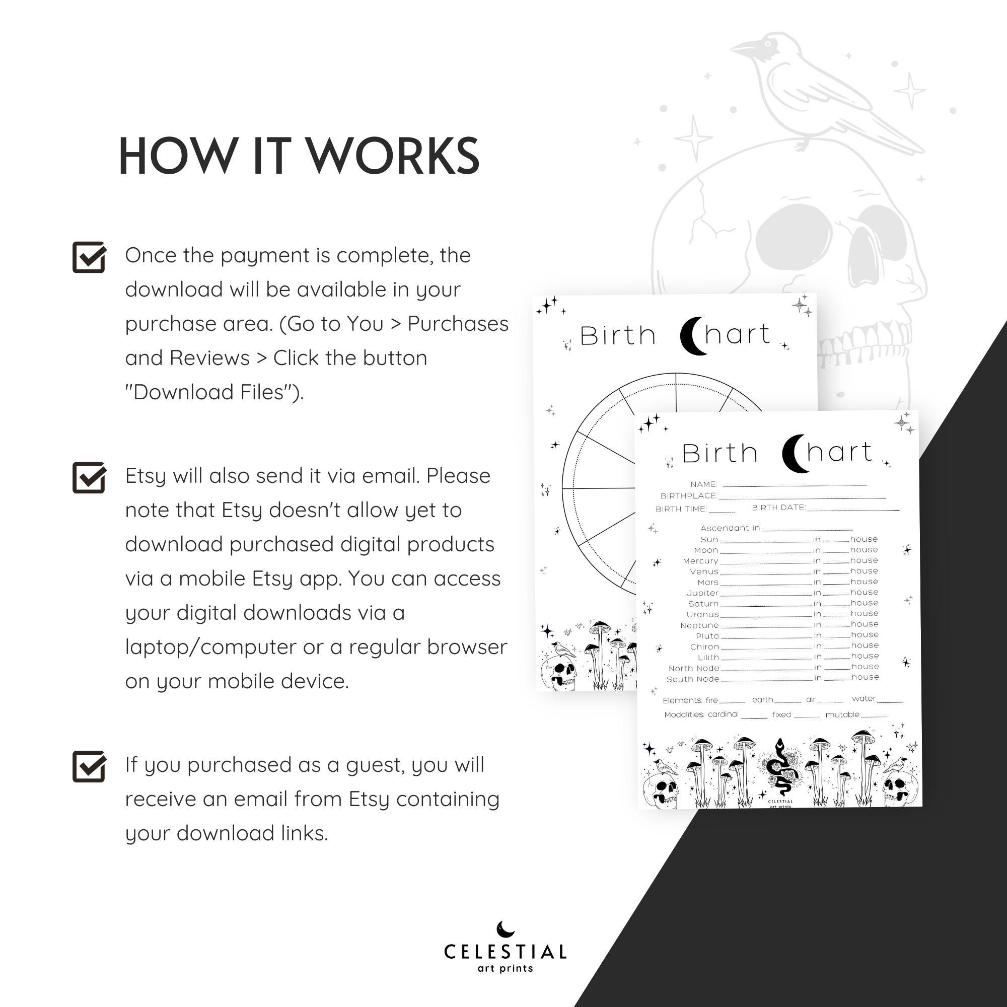 Blank Birth Chart Printable: Astrology Natal Chart Wheel (A5) - Etsy