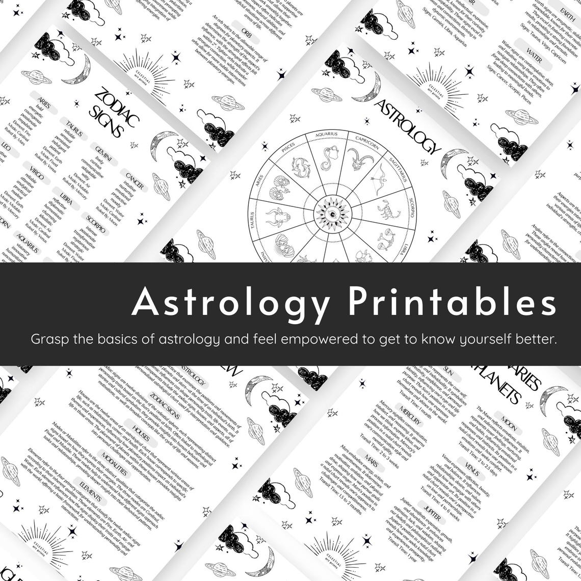 Astrology Basics Printable Pages: Beginner's Guide (PDF) - Etsy