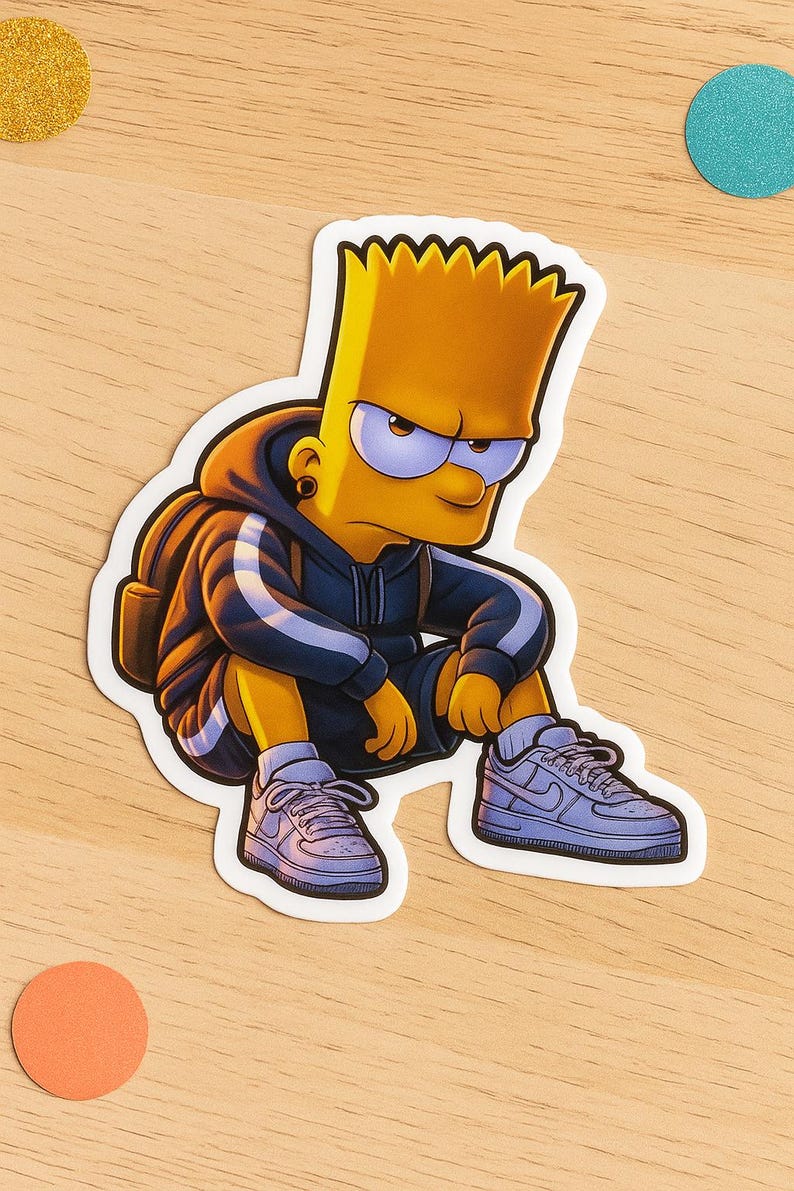 Bart Simpson Stickers | Cartoon Stickers | Character Decal | Skateboard ...