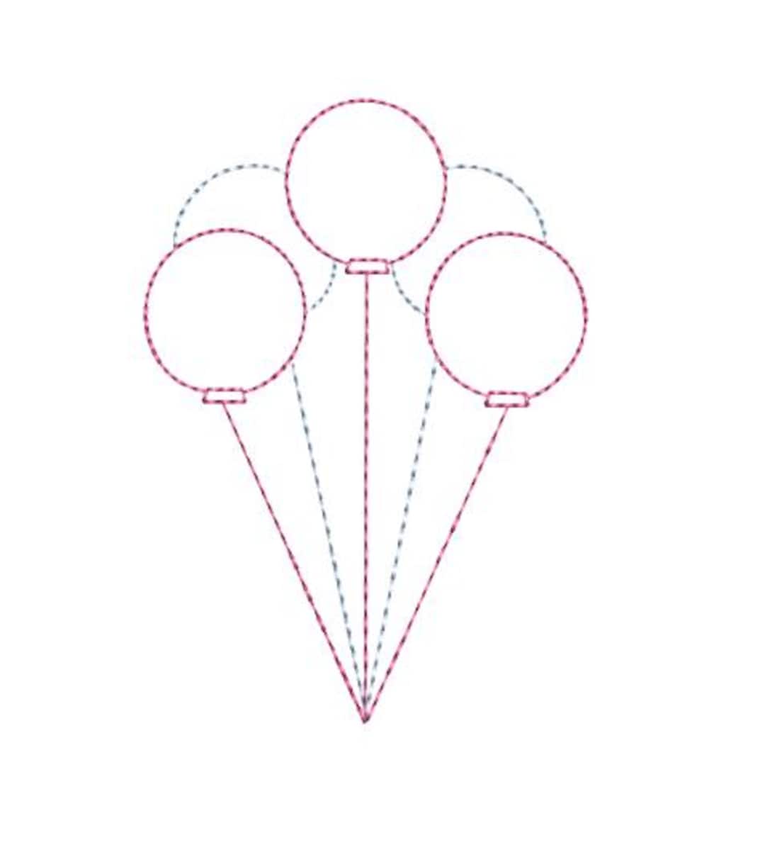 Balloon Outlines, 5 Sizes, Digital Embroidery File - Etsy