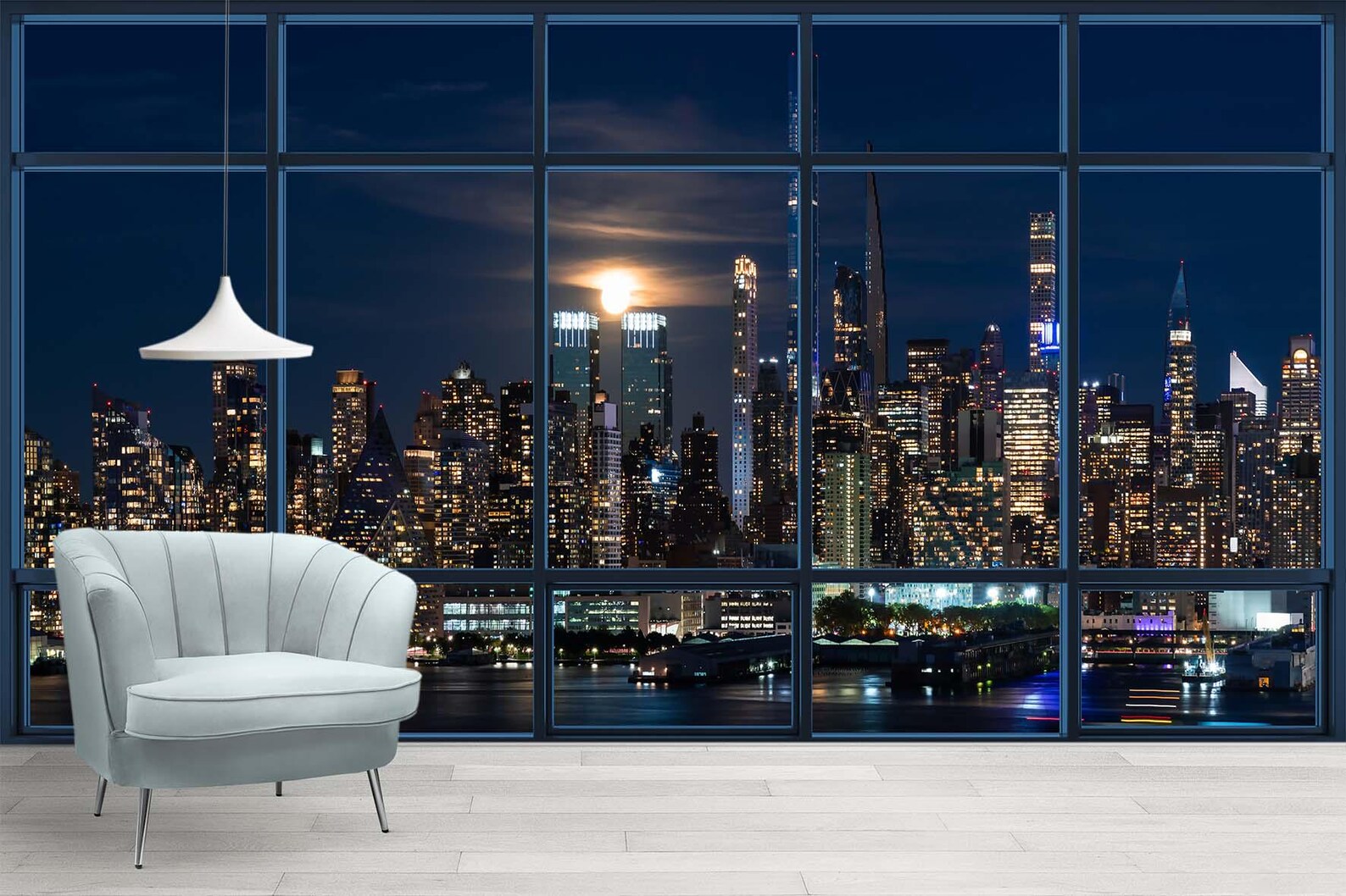 City Skyline Window View Wallpaper | New York Midtown Manhattan ...