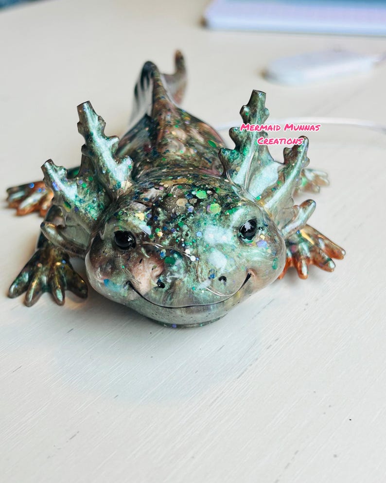 Custom Epoxy Resin Axolotl. Custom Light up Axolotl. Personalized Light ...