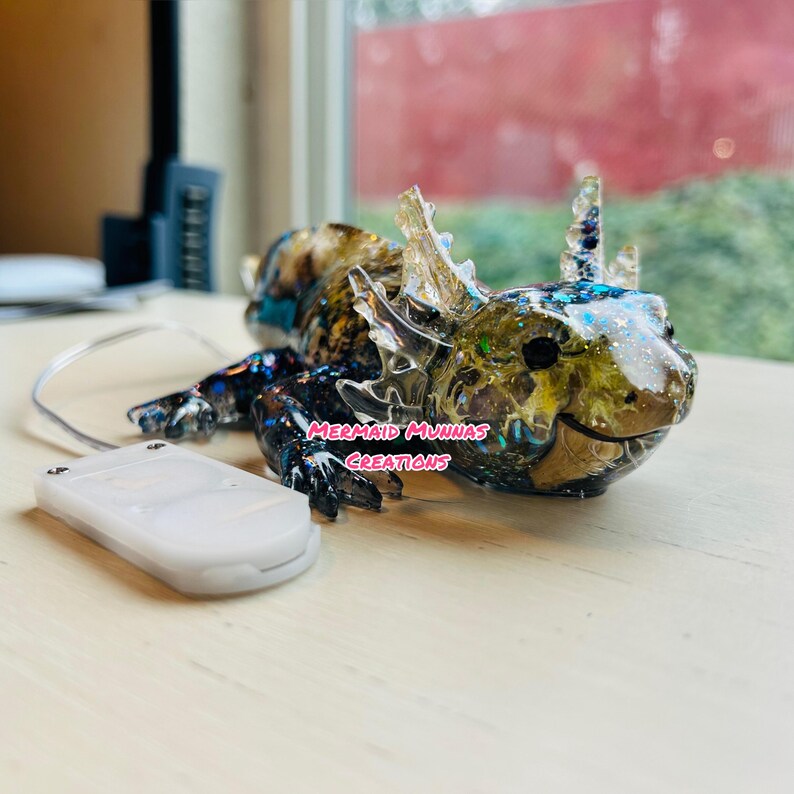 Custom Epoxy Resin Axolotl. Custom Light up Axolotl. Personalized Light ...