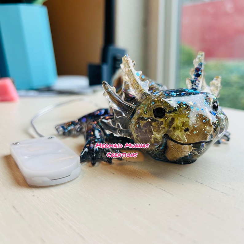 Custom Epoxy Resin Axolotl. Custom Light up Axolotl. Personalized Light ...
