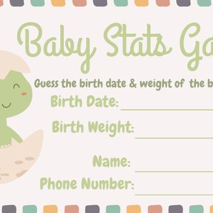 Three Baby Shower Game Tempaltes Guess Who , Baby Stats, and Diaper ...