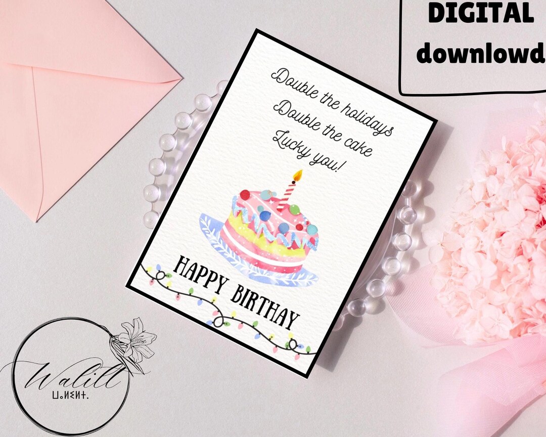 Printable Birthday Greeting Card Instant Download 7x10 Inch Card for ...