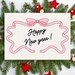 2025 Happy New Year Card – Pink Ribbon Design | Editable & Printable ...