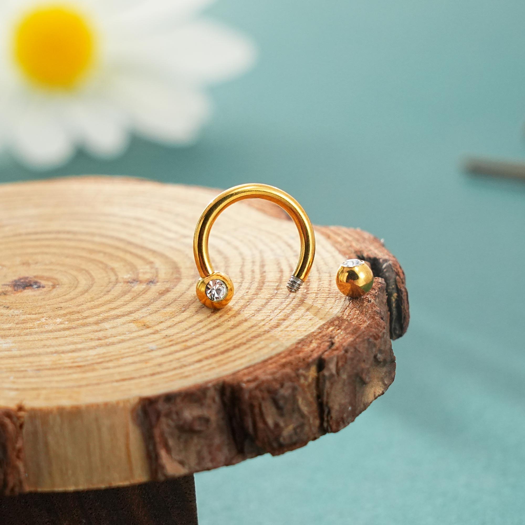 10mm Gold Internally Threaded Septum Ring/horseshoe Barbell/cbr/nose ...