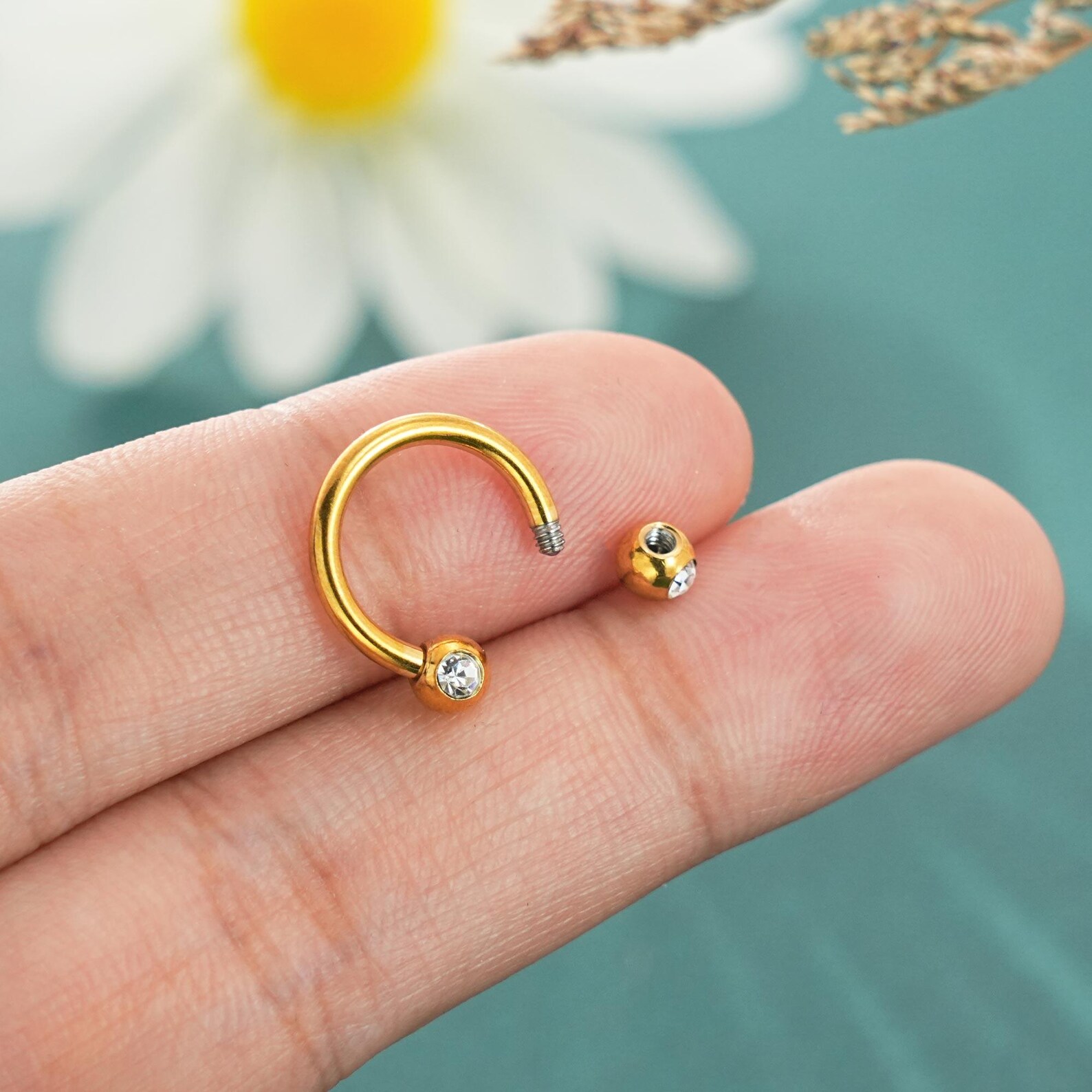 10mm Gold Internally Threaded Septum Ring/horseshoe Barbell/cbr/nose ...