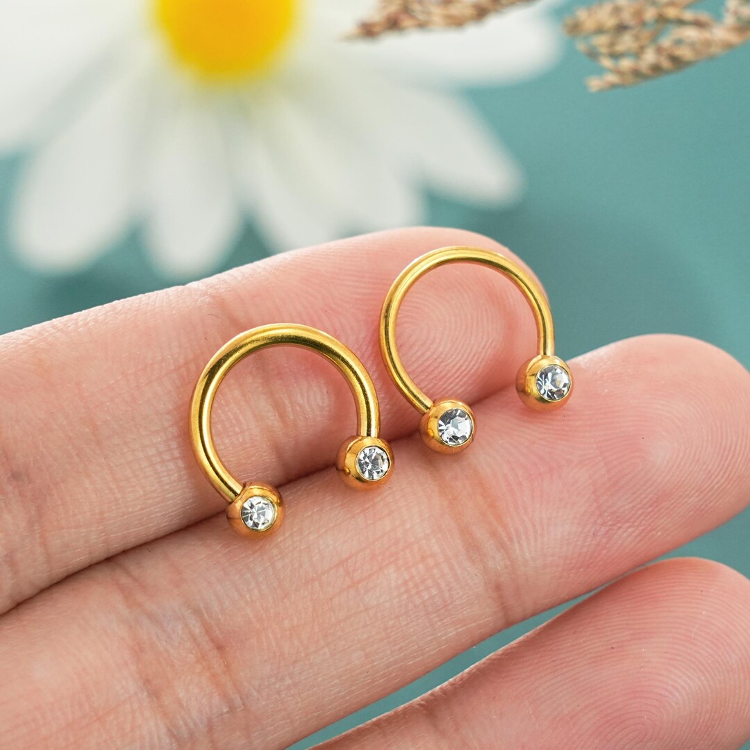 10mm Gold Internally Threaded Septum Ring/horseshoe Barbell/cbr/nose ...