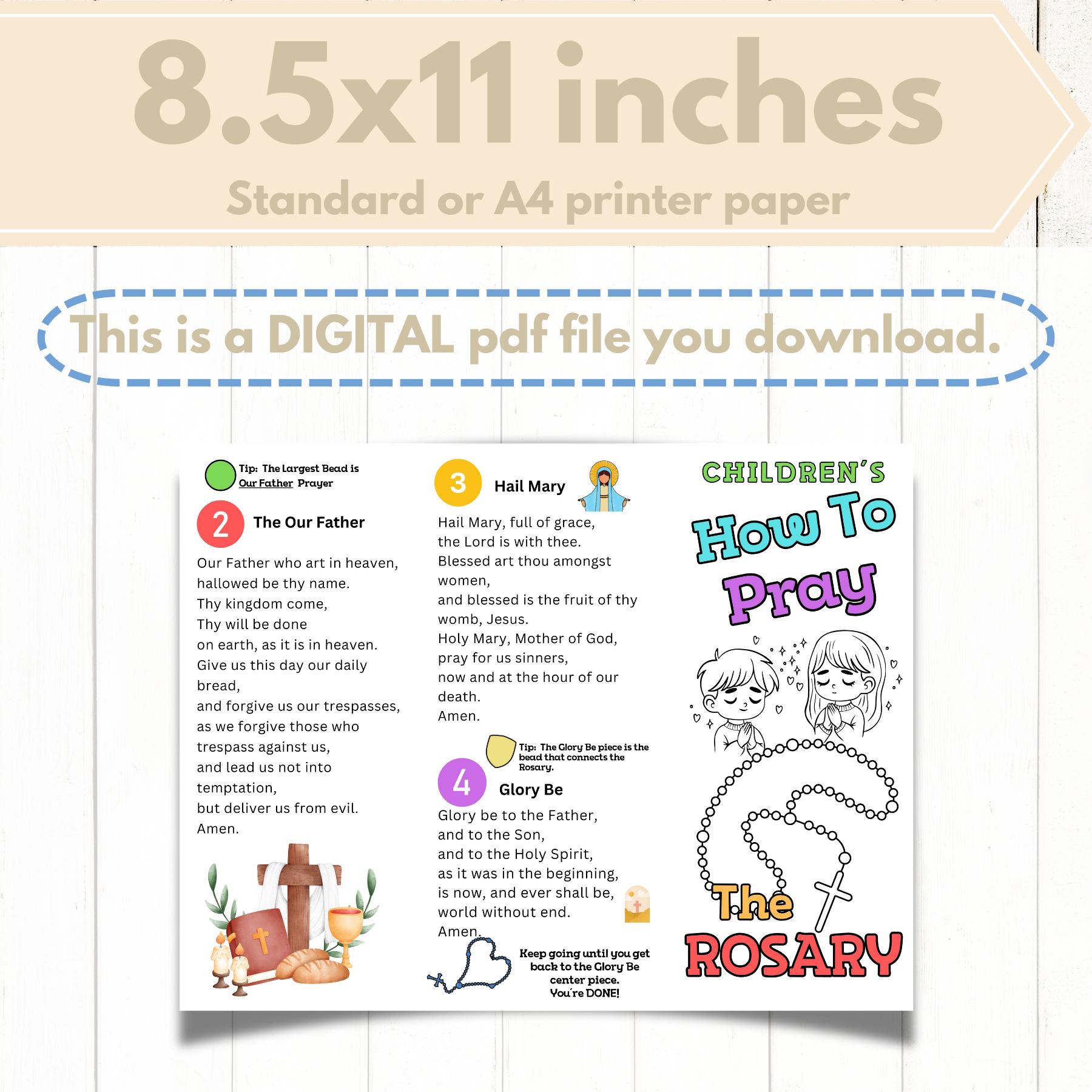 How to Pray Rosary for KIDS PDF: Instant Download Easy Prayer Guide for ...