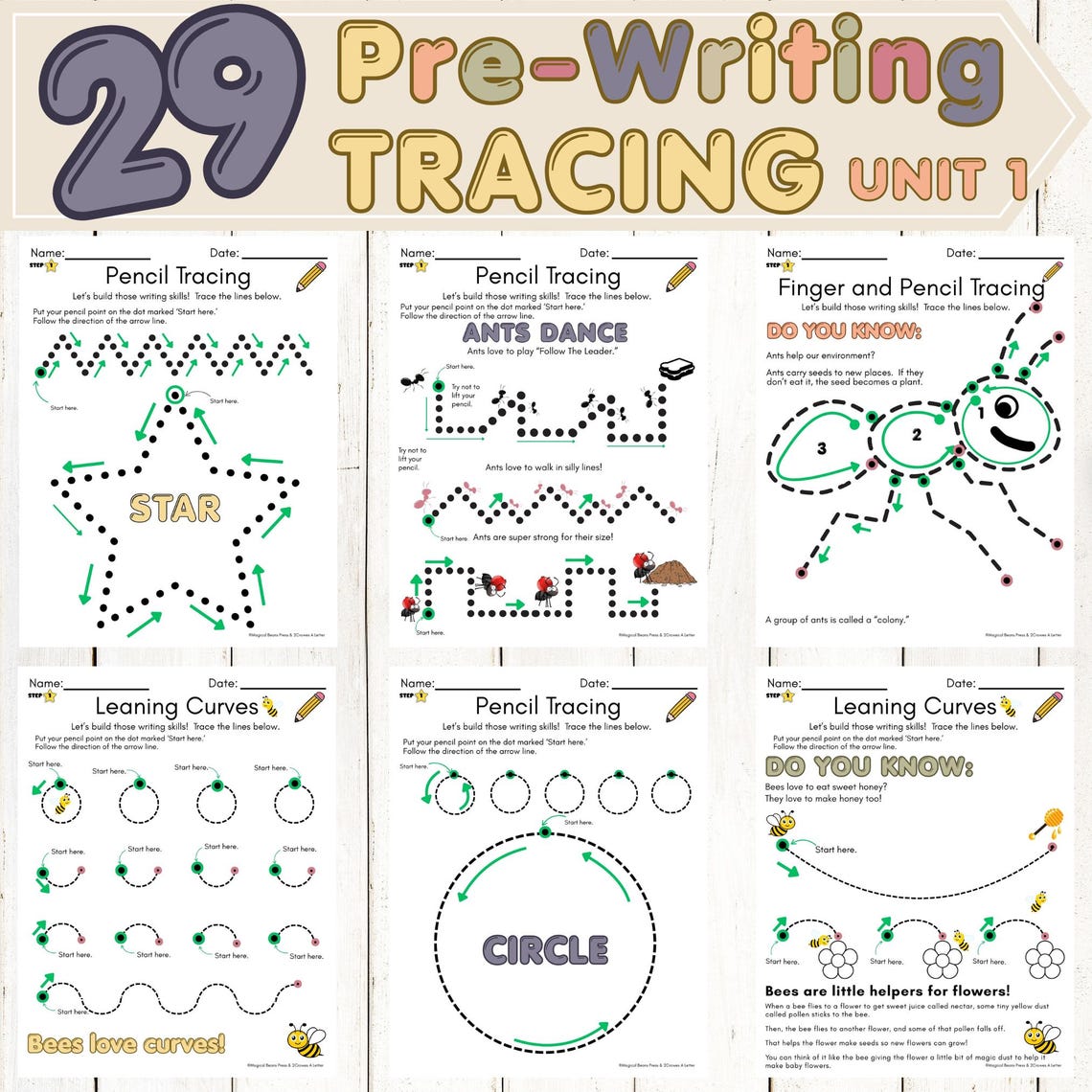 Preschool Line Tracing Worksheets: Pre-writing Skills (digital Download ...