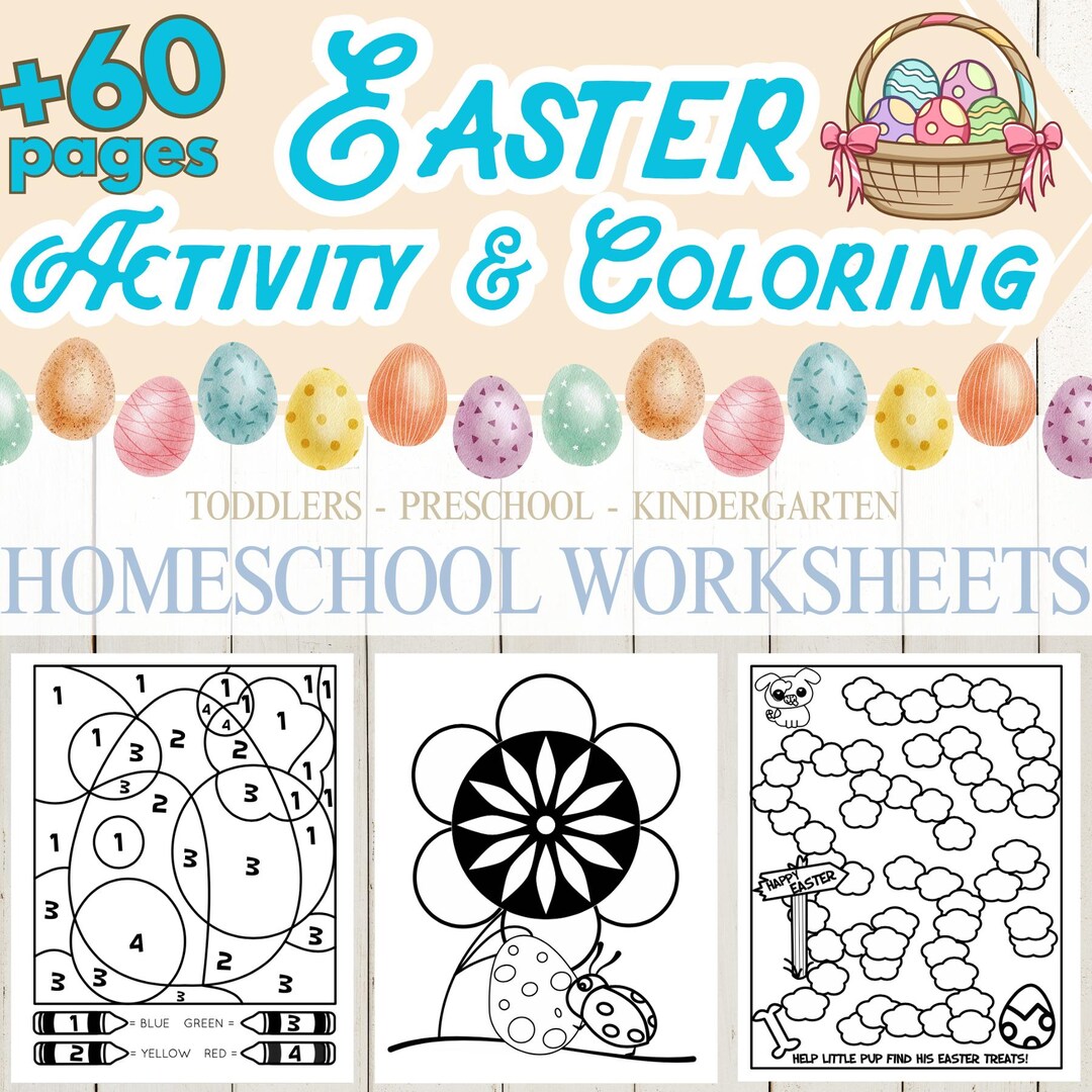 Easter Activity Bundle: Coloring Pages, Homeschool Printables (digital ...