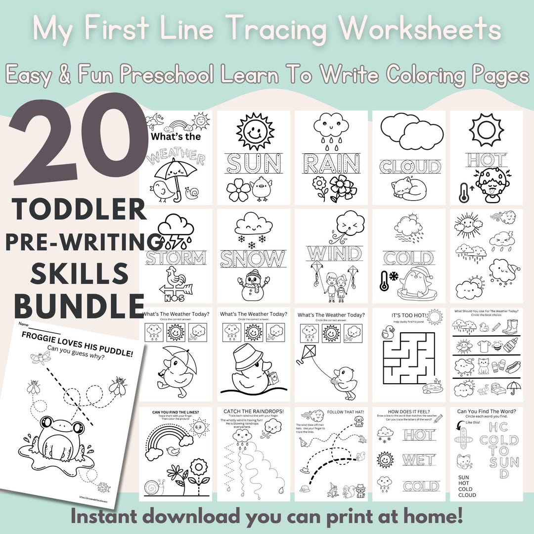 Preschool Line Tracing Worksheet Pack Line Tracing Activities Prek ...