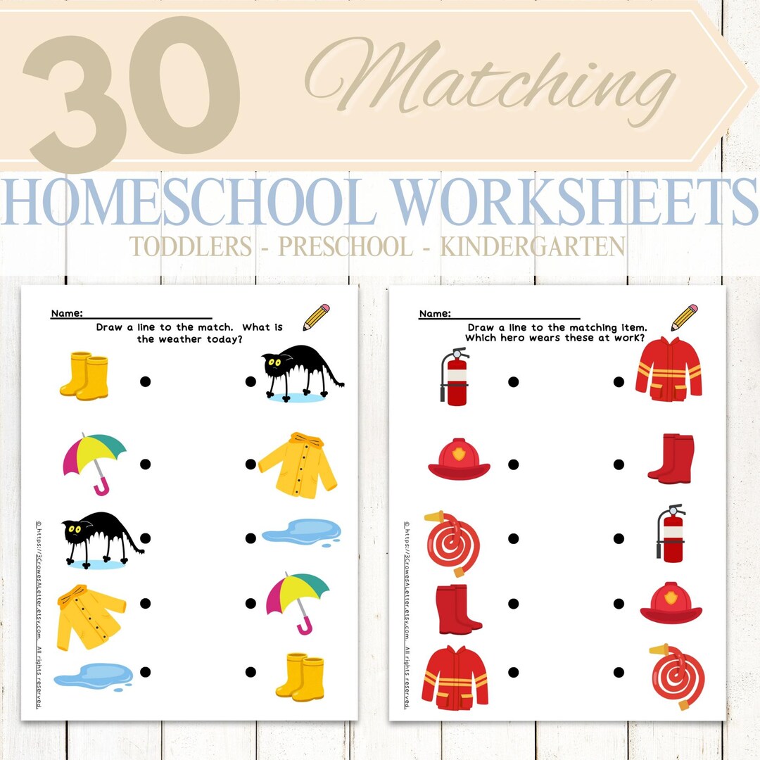 Find the Match Matching Activity Toddler Worksheet Daycare Learning ...