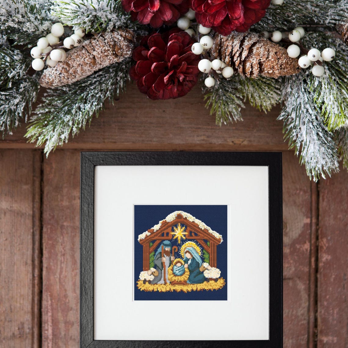 Classic Nativity Scene Folk Art Cross Stitch Pattern PDF. Traditional ...