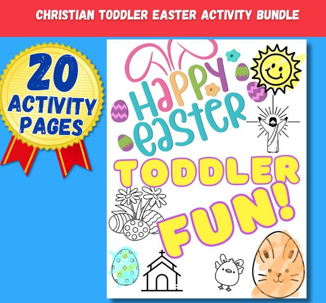 Christian Easter Activity Bundle Toddler Coloring Pages Easy Kids ...