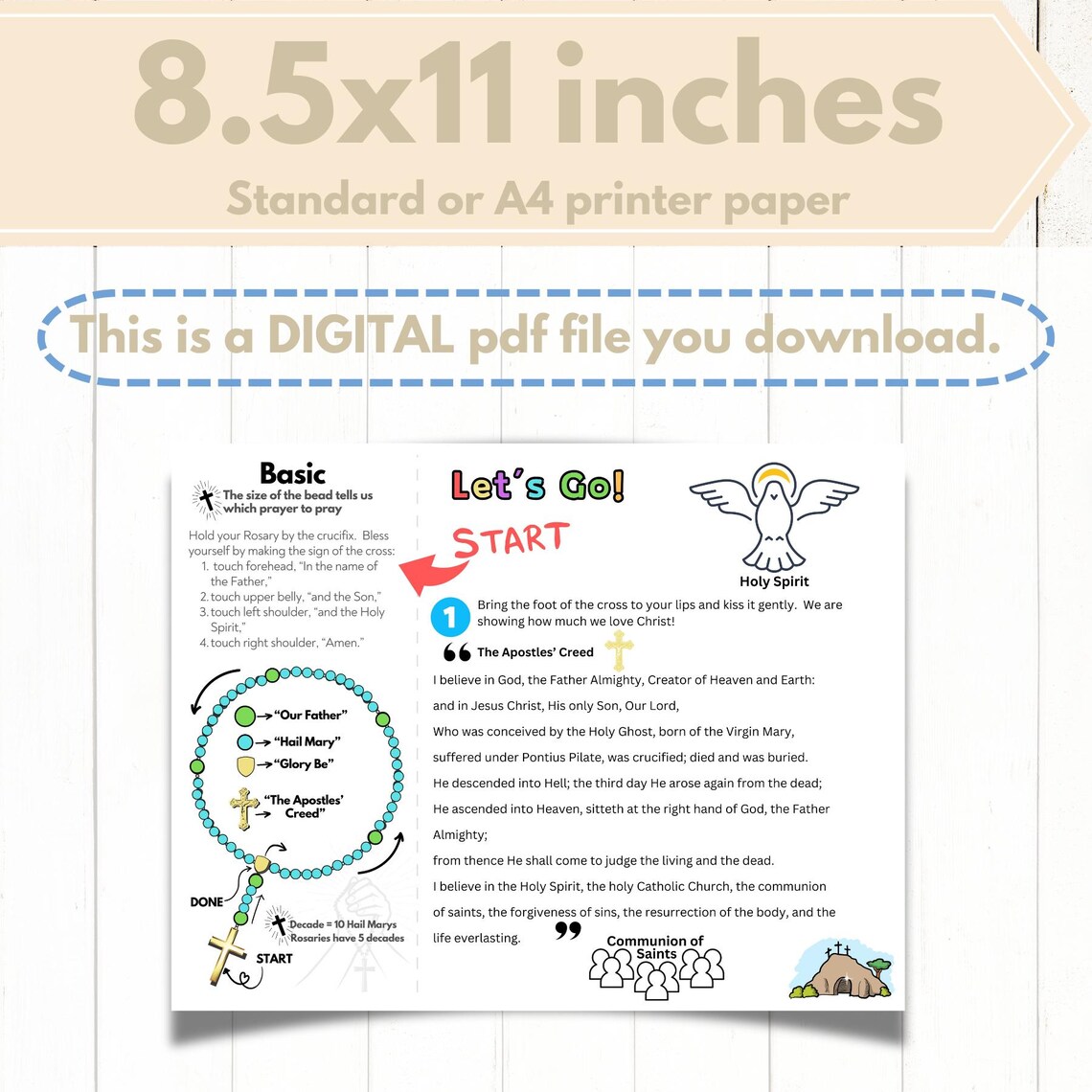 How to Pray Rosary for KIDS PDF: Instant Download Easy Prayer Guide for ...