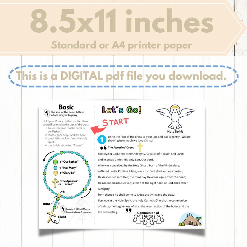 How to Pray Rosary for KIDS PDF: Instant Download Easy Prayer Guide for ...