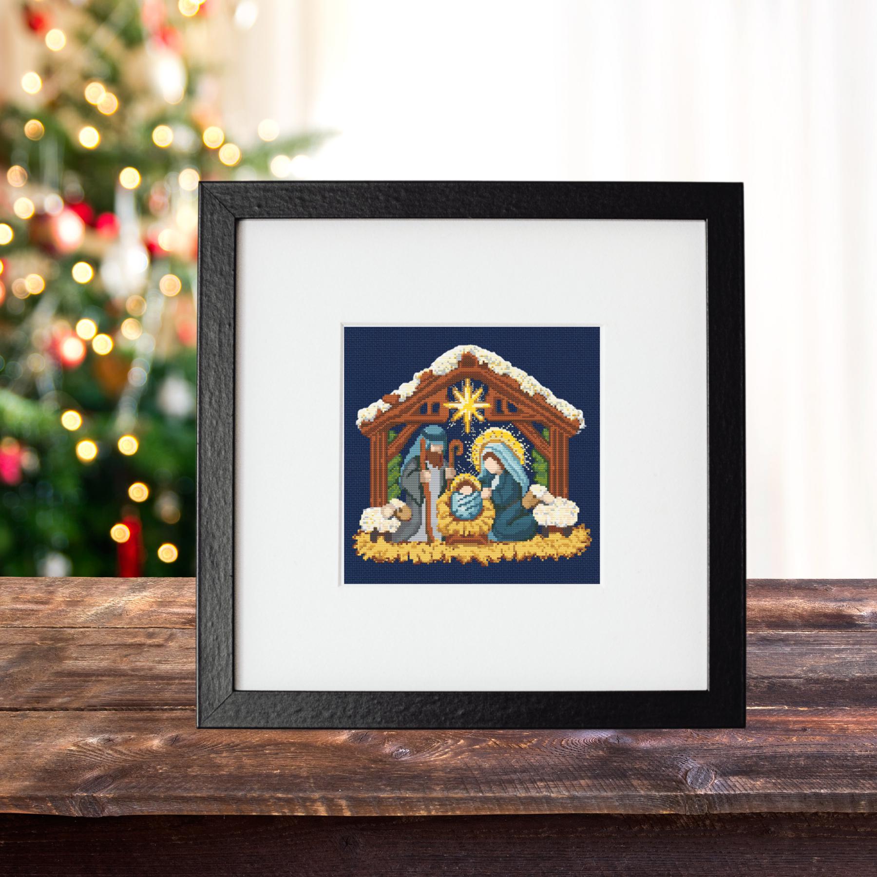 Classic Nativity Scene Folk Art Cross Stitch Pattern PDF. Traditional ...