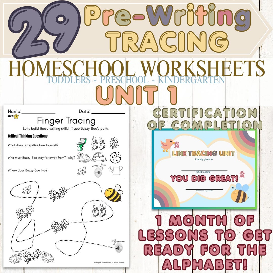 Preschool Line Tracing Worksheet Pack Line Tracing Activities Prek ...