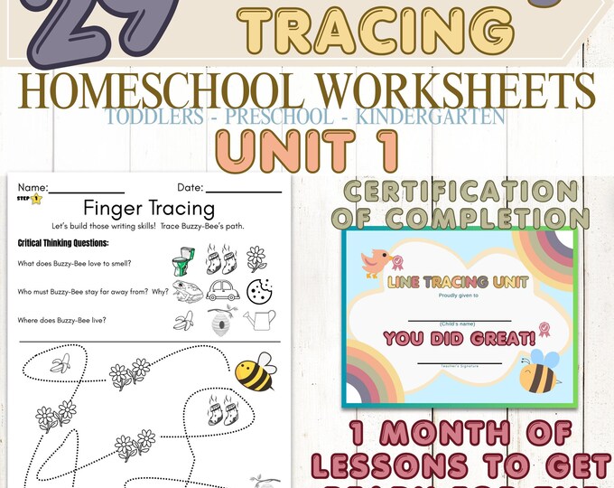 Preschool Line Tracing Worksheets: Pre-writing Skills (digital Download ...
