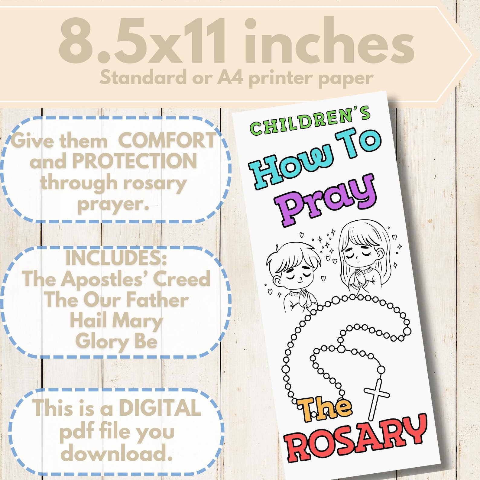 How to Pray Rosary for KIDS PDF: Instant Download Easy Prayer Guide for ...