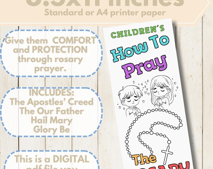 How to Pray Rosary for KIDS PDF: Instant Download Easy Prayer Guide for ...