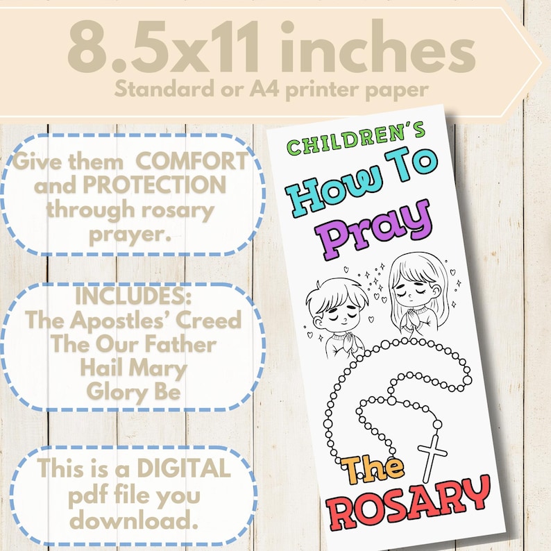 How to Pray Rosary for KIDS PDF: Instant Download Easy Prayer Guide for ...