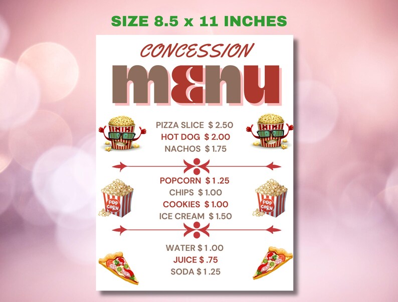 Editable Carnival-themed Concession Stand Menu Template | Canva Sign ...