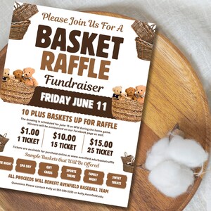 Editable Basket Raffle Flyer Template – Gift Basket Fundraiser ...