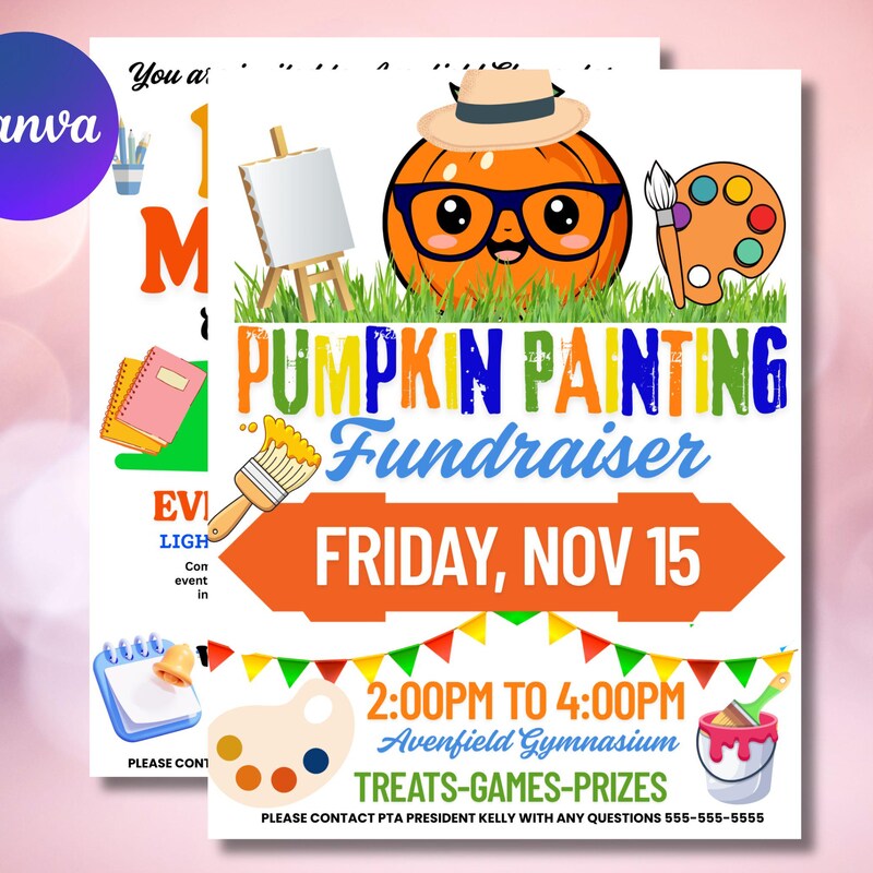 Pumpkin Painting Flyer - Etsy
