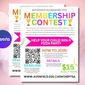 Editable PTO Membership Contest Flyer Template | PTA Recruitment ...