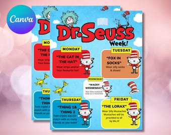 Read Across America Week 2025, School Spirit Week Schedule School Pto ...