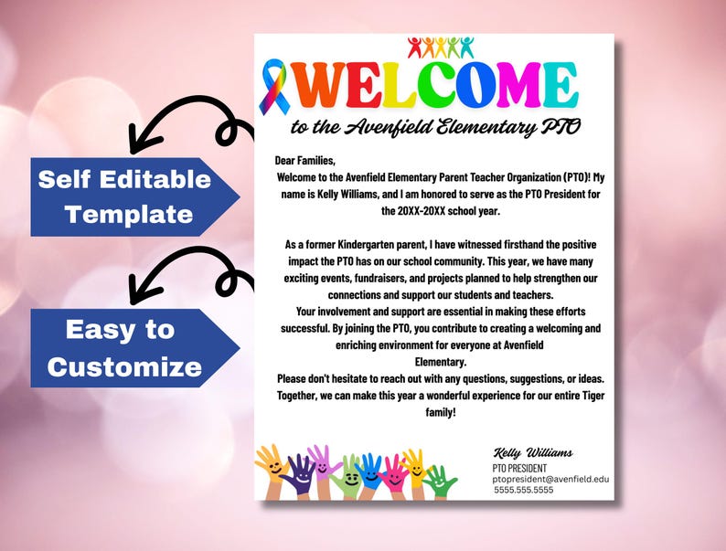 Editable PTA/PTO Welcome Letter Template: Back to School Flyer (canva ...
